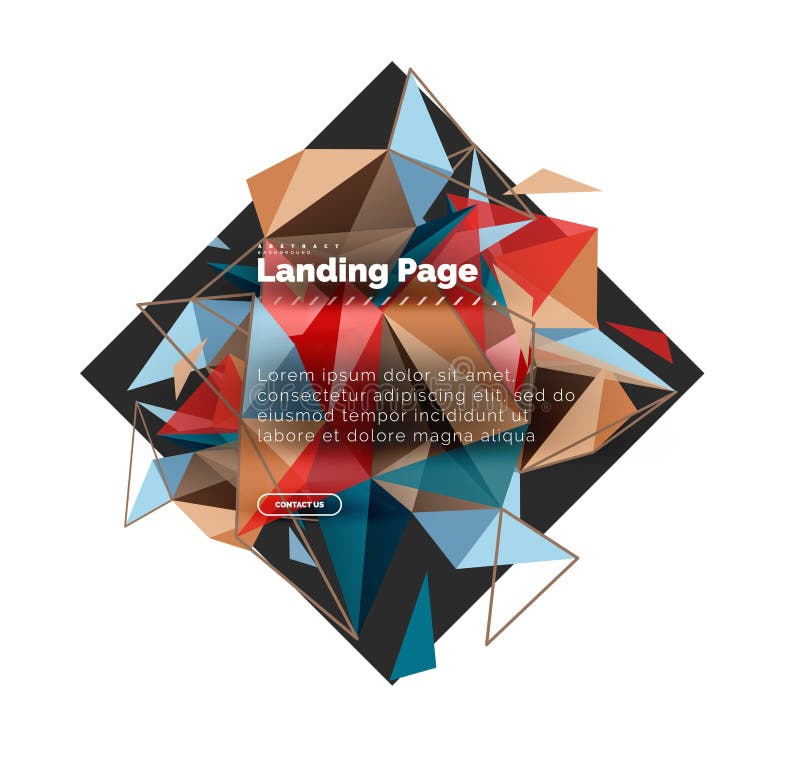 Triangular Design Abstract Background, Landing Page. Low Poly Style ...
