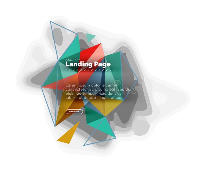 Triangular Design Abstract Background, Landing Page. Low Poly Style ...