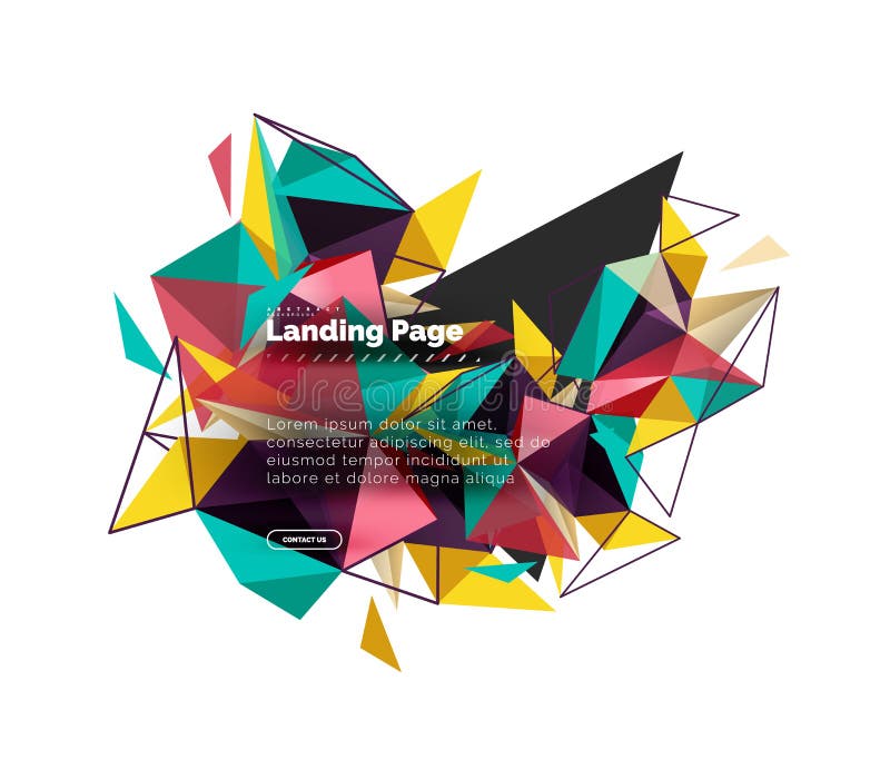 Triangular Design Abstract Background, Landing Page. Low Poly Style ...