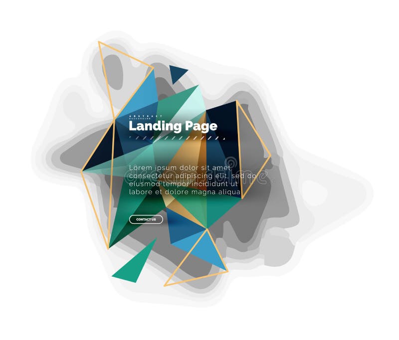 Triangular Design Abstract Background, Landing Page. Low Poly Style ...