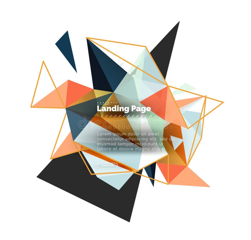 Triangular Design Abstract Background, Landing Page. Low Poly Style ...