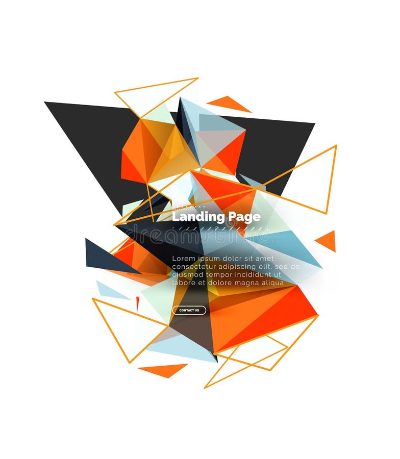 Triangular Design Abstract Background, Landing Page. Low Poly Style ...