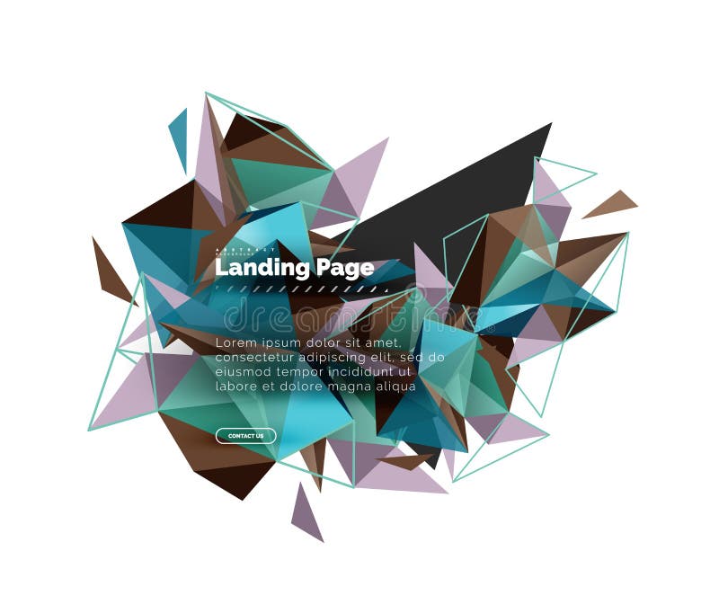 Triangular Design Abstract Background, Landing Page. Low Poly Style ...