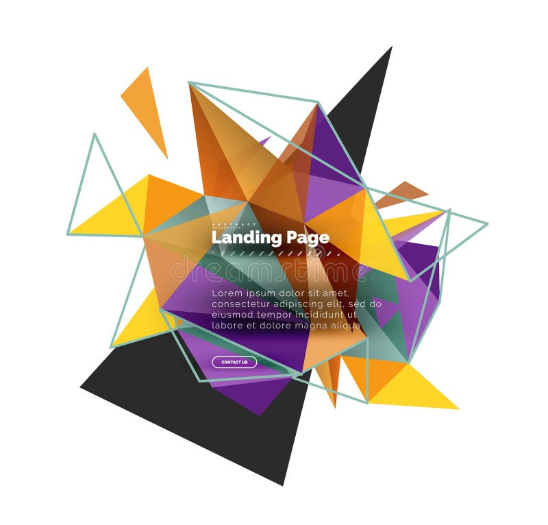 Triangular Design Abstract Background, Landing Page. Low Poly Style ...