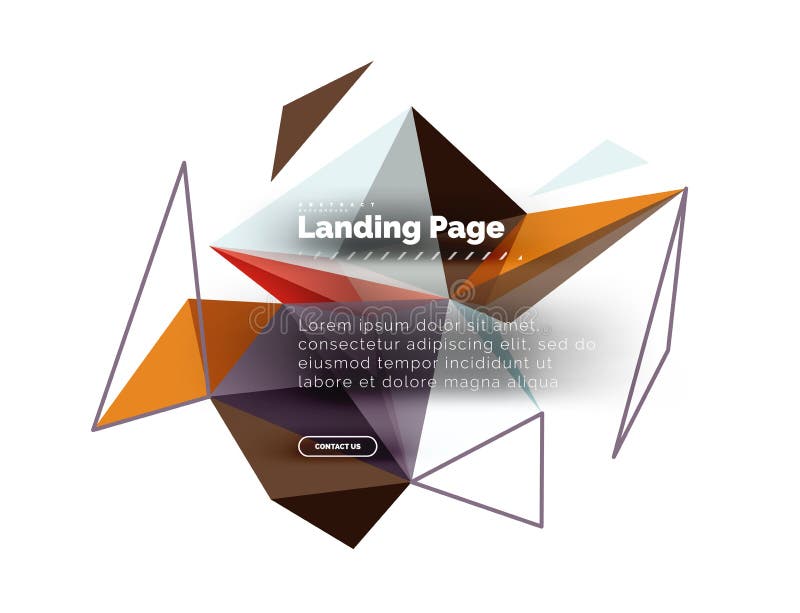 Triangular Design Abstract Background, Landing Page. Low Poly Style ...