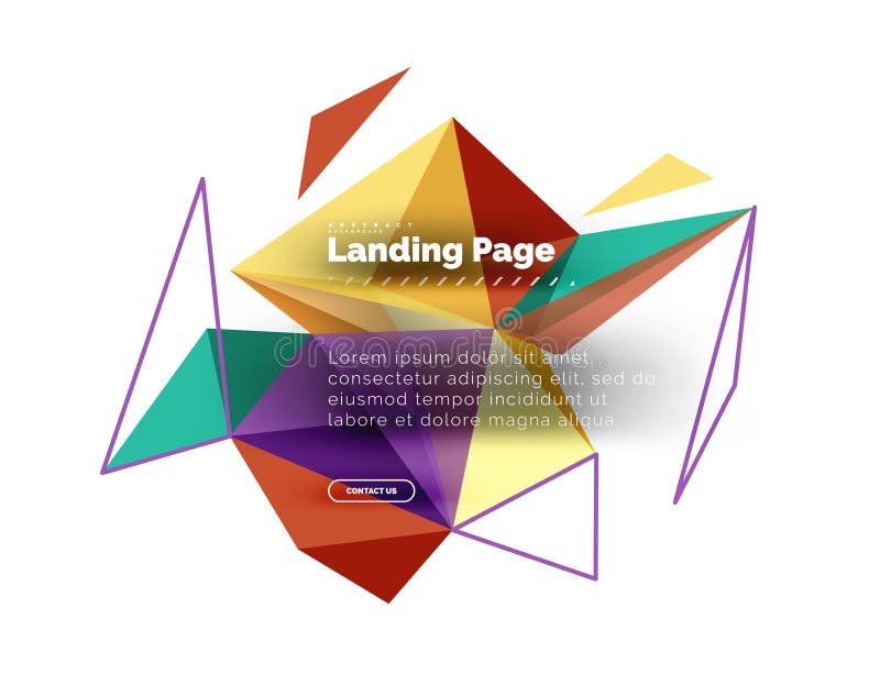 Triangular Design Abstract Background, Landing Page. Low Poly Style ...