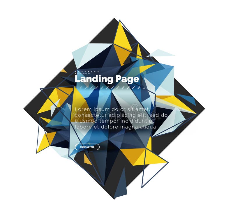 Triangular Design Abstract Background, Landing Page. Low Poly Style ...