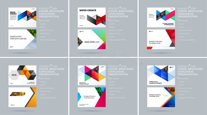 Triangular Design Presentation Template with Colourful Rectangles ...