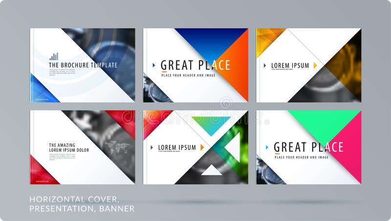 Triangular Design Presentation Template with Colourful Triangles and ...