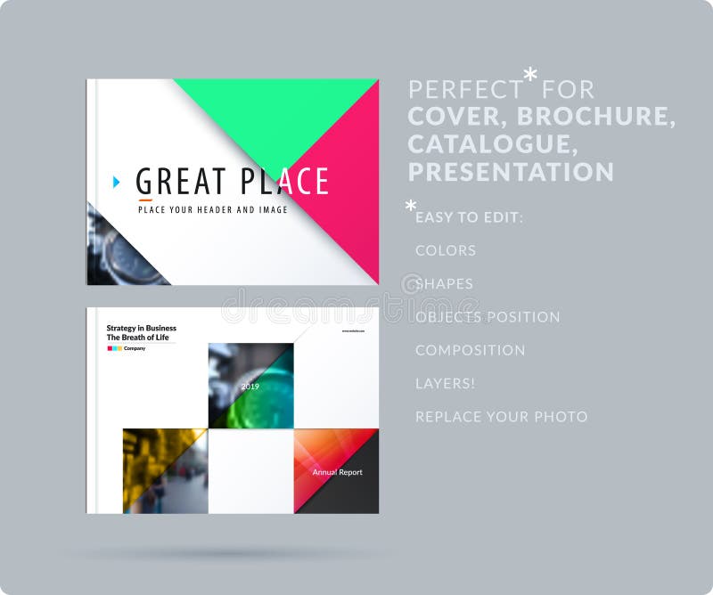 Triangular Design Presentation Template with Colourful Triangles and ...