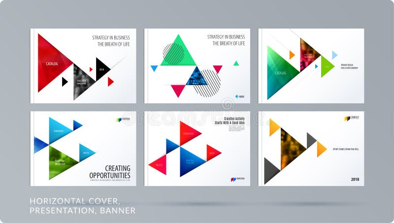 Triangular Design Presentation Template with Colourful Triangles ...