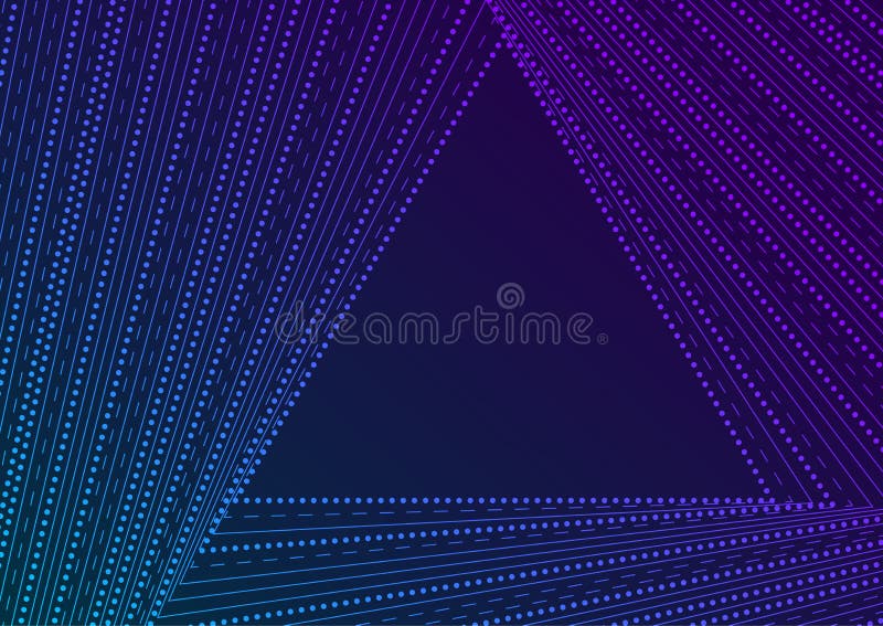Triangular Dotted Lines Abstract Tech Neon Background Stock Photo ...