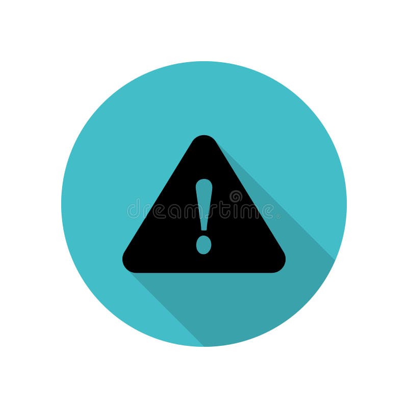 Triangular Exclamation Point Long Shadow Icon. Simple Glyph, Flat ...