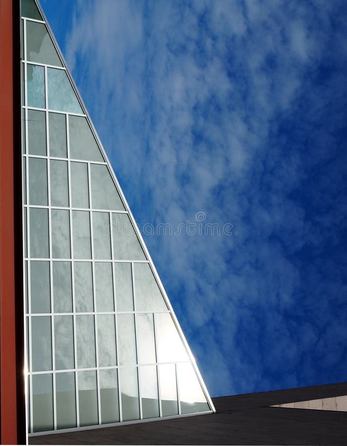 Triangular Facade of a Modern Building Stock Photo - Image of white ...