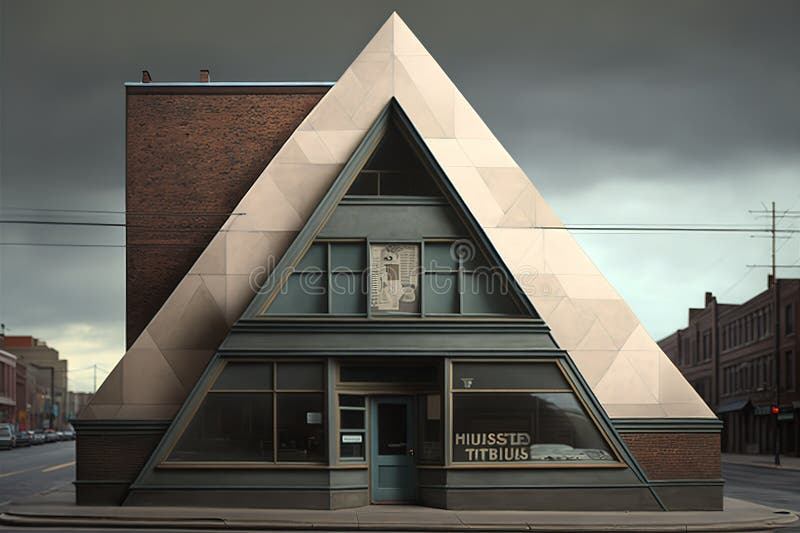 Triangular facade stock illustration. Illustration of brown - 273119484