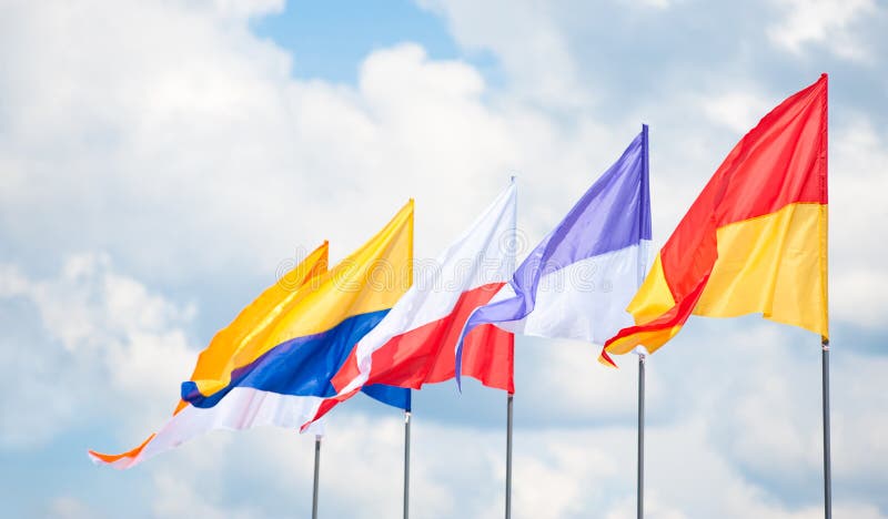Triangular flags stock image. Image of cloudy, festival - 24126949
