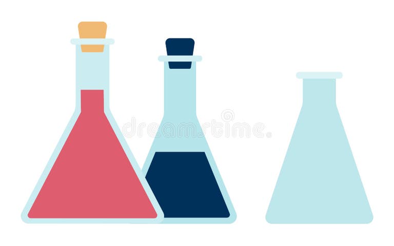 Triangular Flasks with Liquids Vector Icon Flat Isolated Stock Vector ...