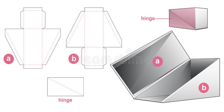 Triangular Flip Top Box Die Cut Template Stock Vector - Illustration of ...