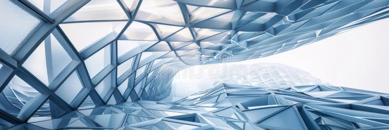 Triangular Forms In Cool Tones Intersect And Overlap Creating A