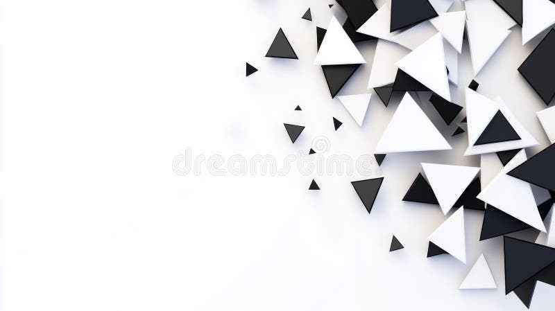 Triangular Fragments in Black and White Bursting Apart Abstractly Stock ...
