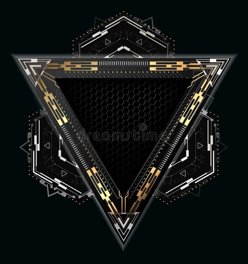 Triangular Frame with Metallic Elements Stock Vector - Illustration of ...