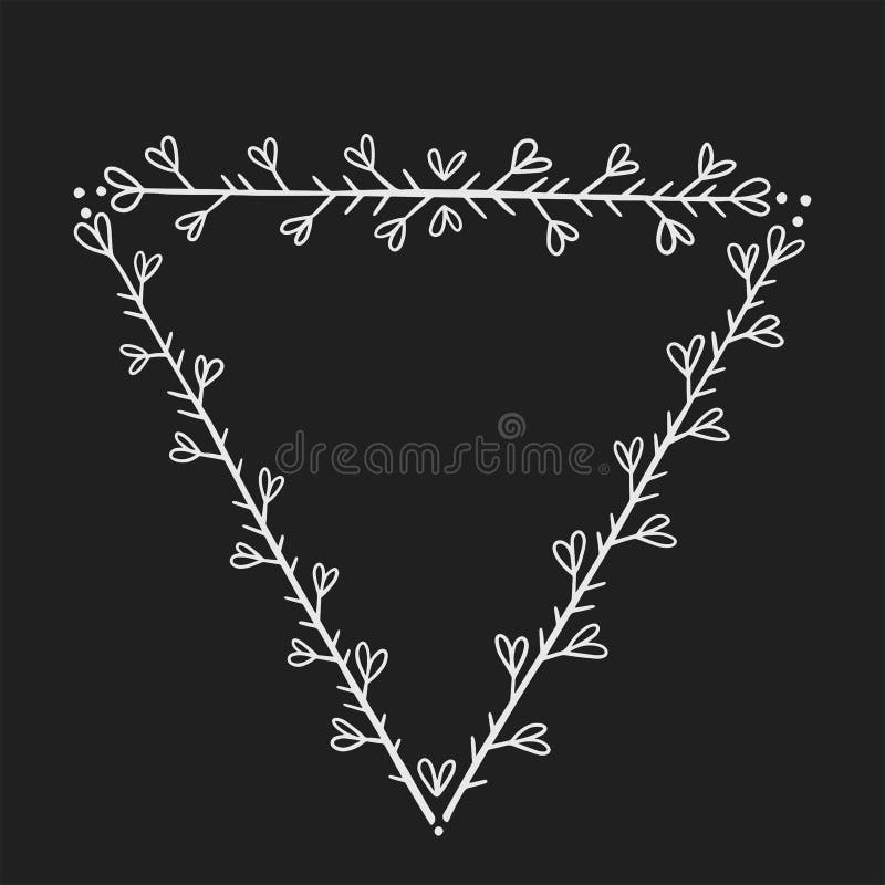 Triangular Frame for Text Decoration in Doodle Style. Natural Style ...
