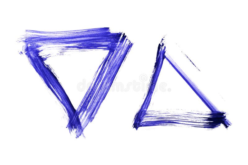 Triangular Frames for Text or Photo in Blue Carelessly Drawn with Paint ...