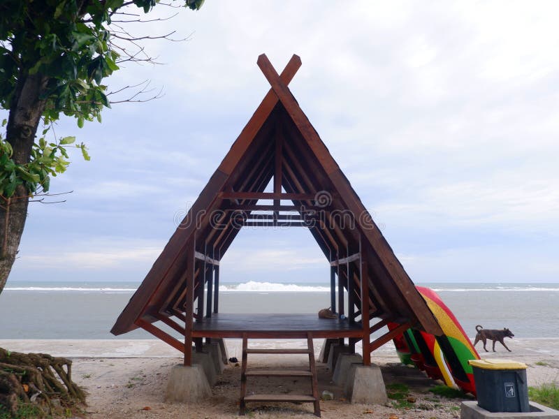 Triangular Gazebos on Beautiful Beaches Stock Photo - Image of beaches ...
