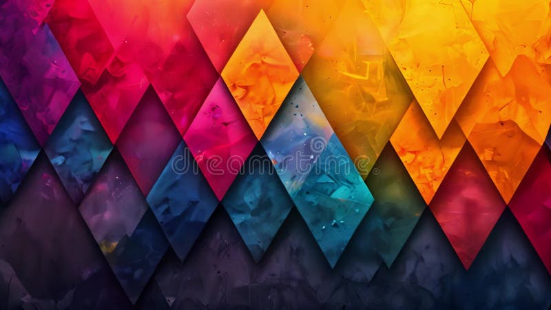 Triangular Geometric Animation: Dynamic Shapes in Vivid Yellow and Blue ...