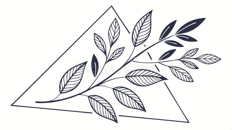 Triangular Geometric Design Incorporating Natural Leaf and Branch ...