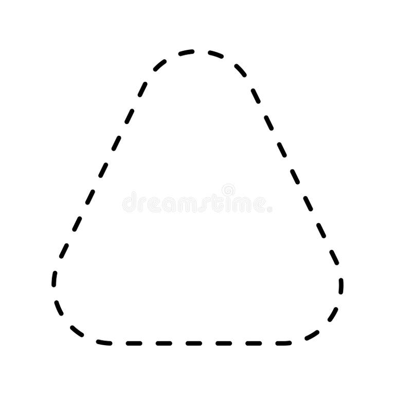 Triangular Geometric Shape with Dashed Line. Dotted Triangle Figure ...