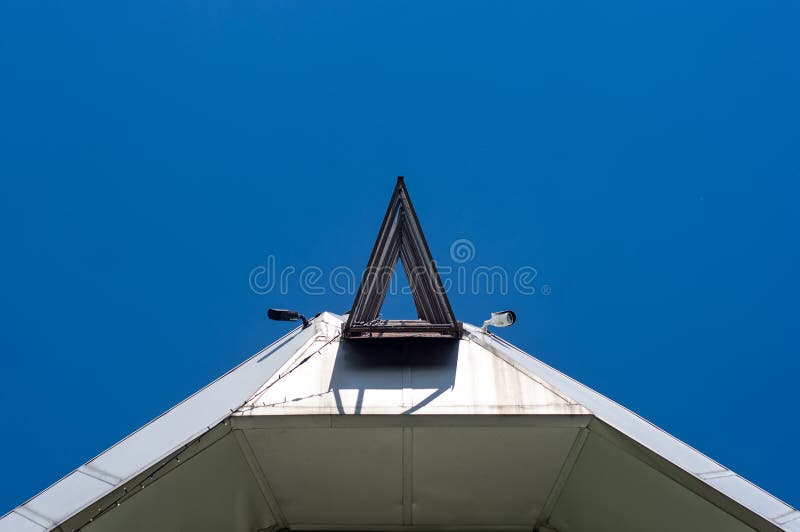 Triangular Geometry of the Building and Video Camera Stock Photo ...