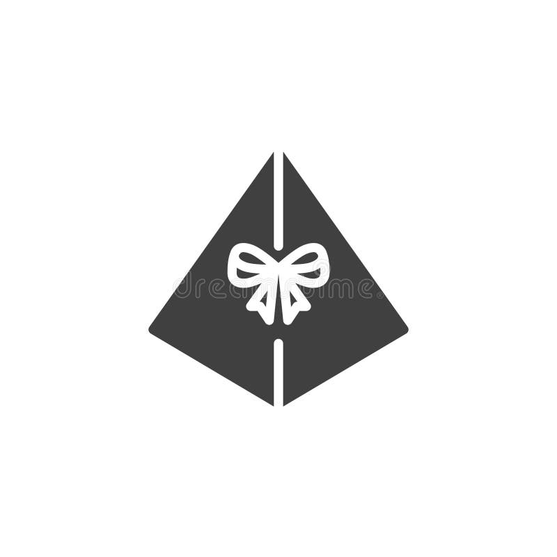 Triangular Gift Box with Bow Ribbon Vector Icon Stock Vector ...