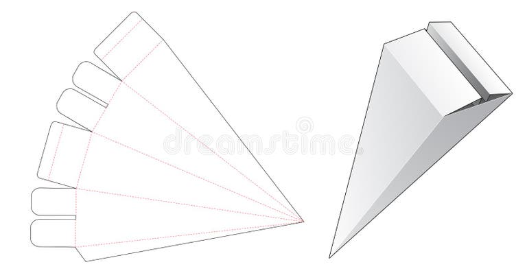 Triangular Gift Box Die Cut Template Stock Vector - Illustration of ...