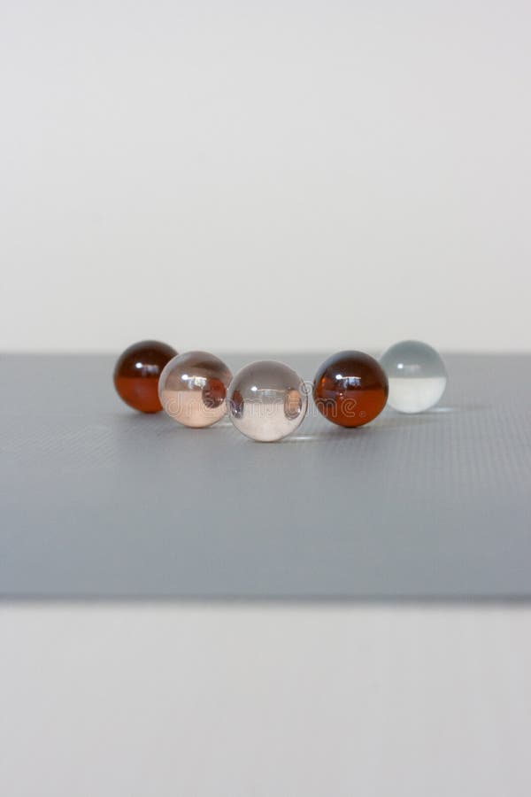 Triangular Glass Balls are Scattered on the Table. Close-up Stock Photo ...