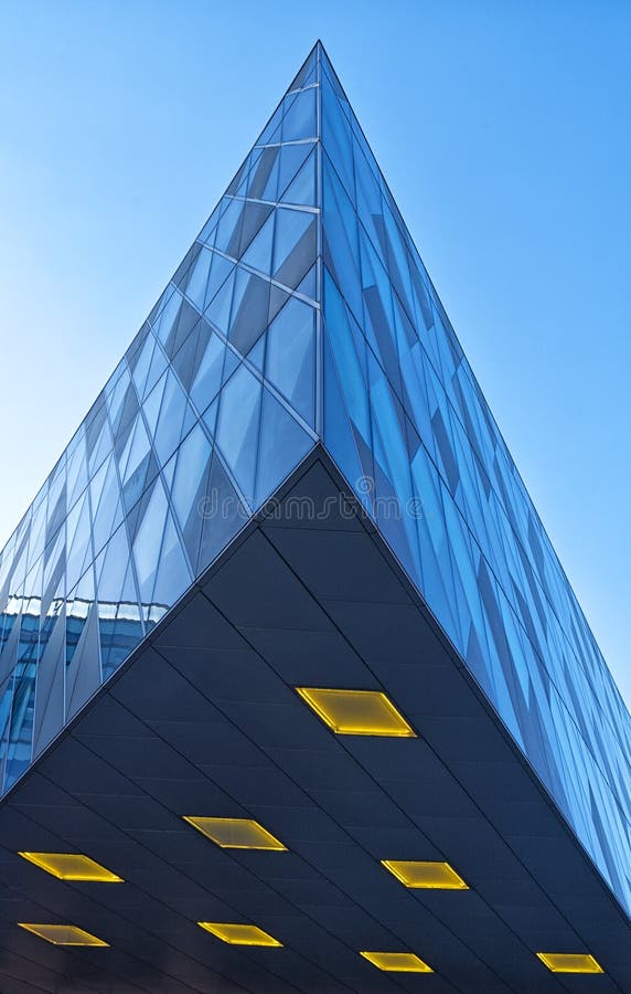 Modern Glass Building, Viewed from Below. Spinningfields, Manchester ...