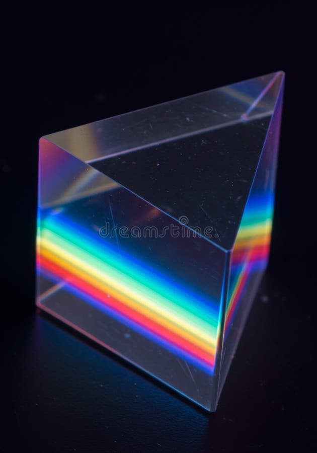 Triangular Glass Prism Showing Rainbow Spectrum Stock Illustration ...