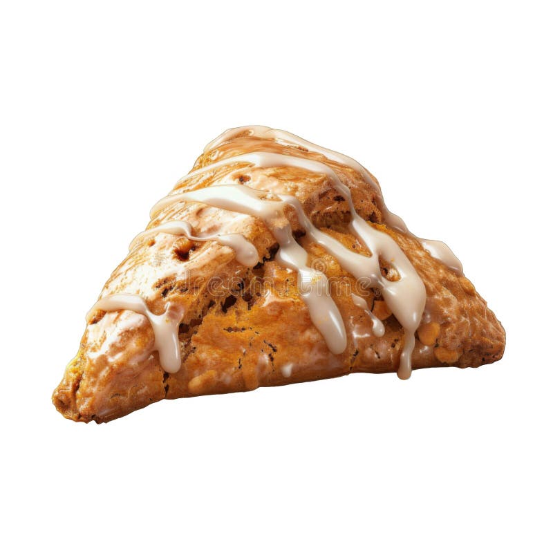 Triangular Glazed Pastry with Drizzled Icing Stock Image - Illustration ...