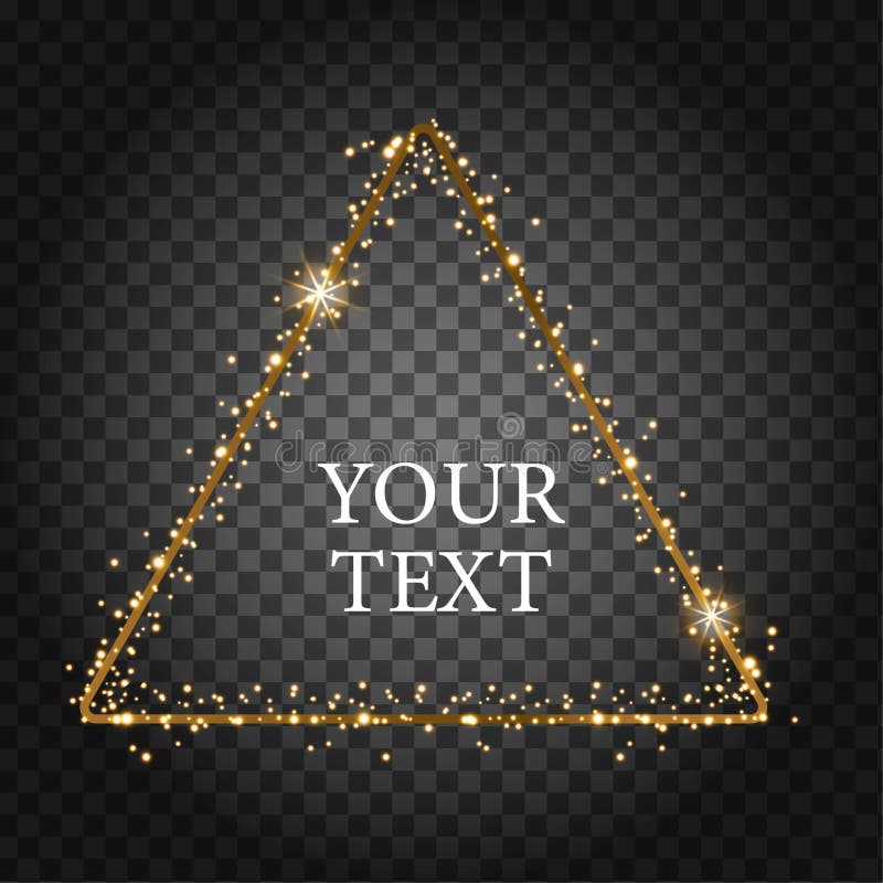 Triangular Gold Glitter Frame for Text Stock Vector - Illustration of ...