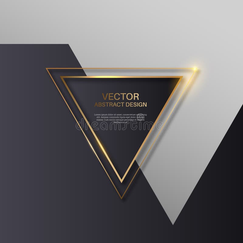 Triangular golden frame stock vector. Illustration of element - 184374831