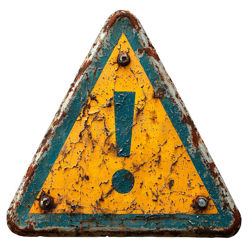Triangular Hazard Warning Symbol Rustic Texture with Exclamation Mark ...