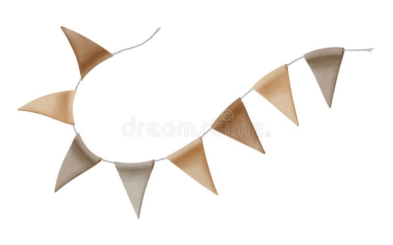 Triangular Holiday Flags with Twisted Gray Rope As Ready Template of ...