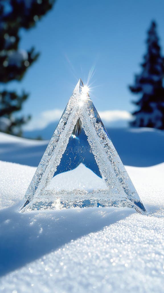 A triangular ice sculpture stock photo. Image of design - 349214686