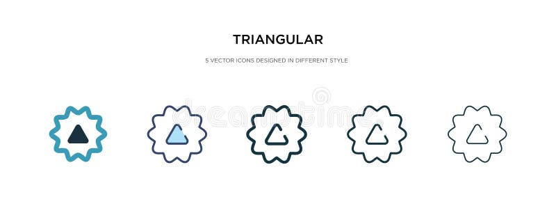 Triangular Icon in Different Style Vector Illustration. Two Colored and ...