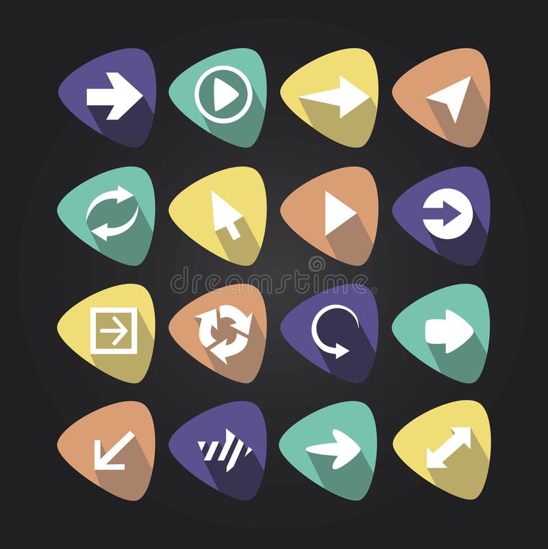 Triangular Icons with Arrows Stock Vector - Illustration of adjacent ...