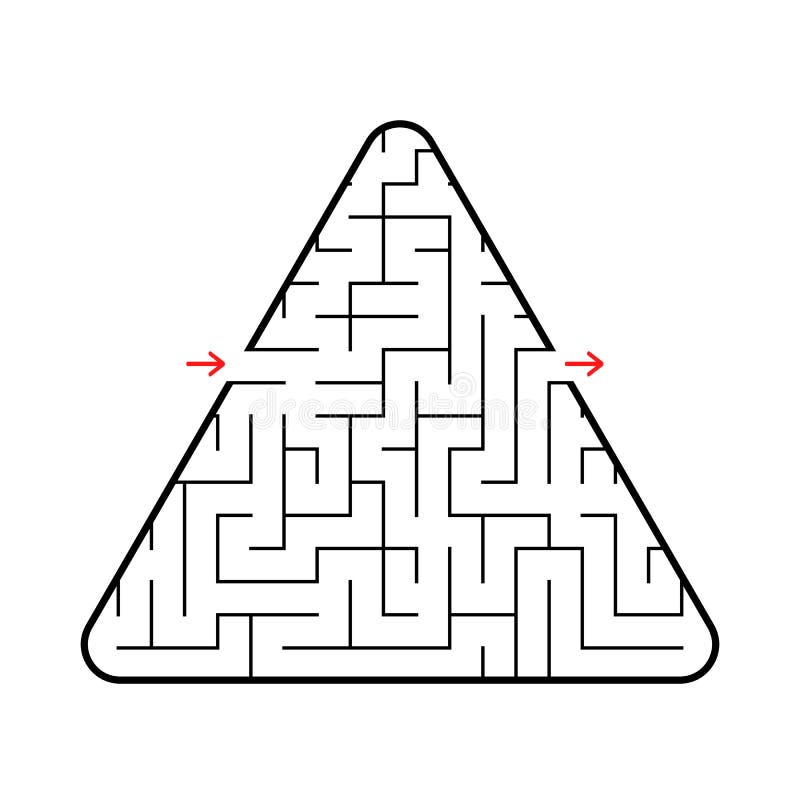 Triangular Labyrinth with an Input and an Exit. Simple Flat Vector ...