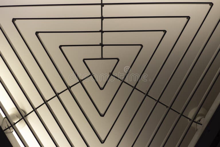 Triangular Lamp in Interior. Design of Lighting Device Stock Image ...