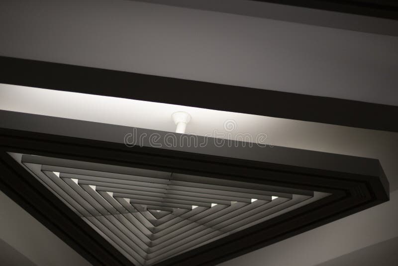Triangular Lamp in Interior. Design of Lighting Device Stock Photo ...