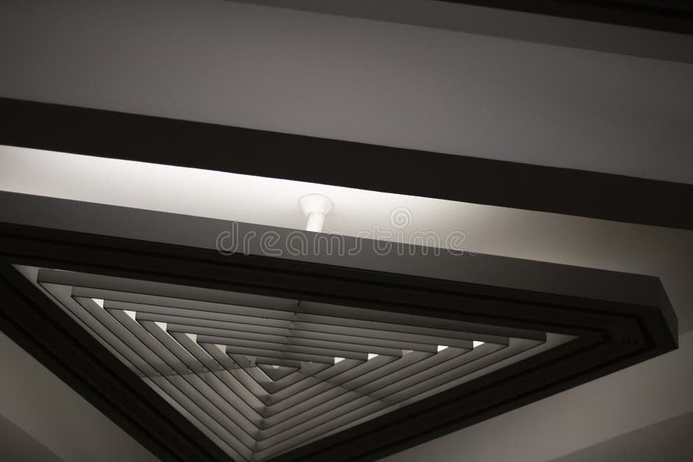 Triangular Lamp in Interior. Design of Lighting Device Stock Photo ...