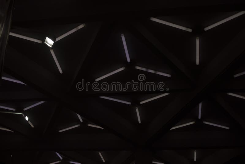 Triangular Lamps on Ceiling. Modern Architecture Stock Image - Image of ...